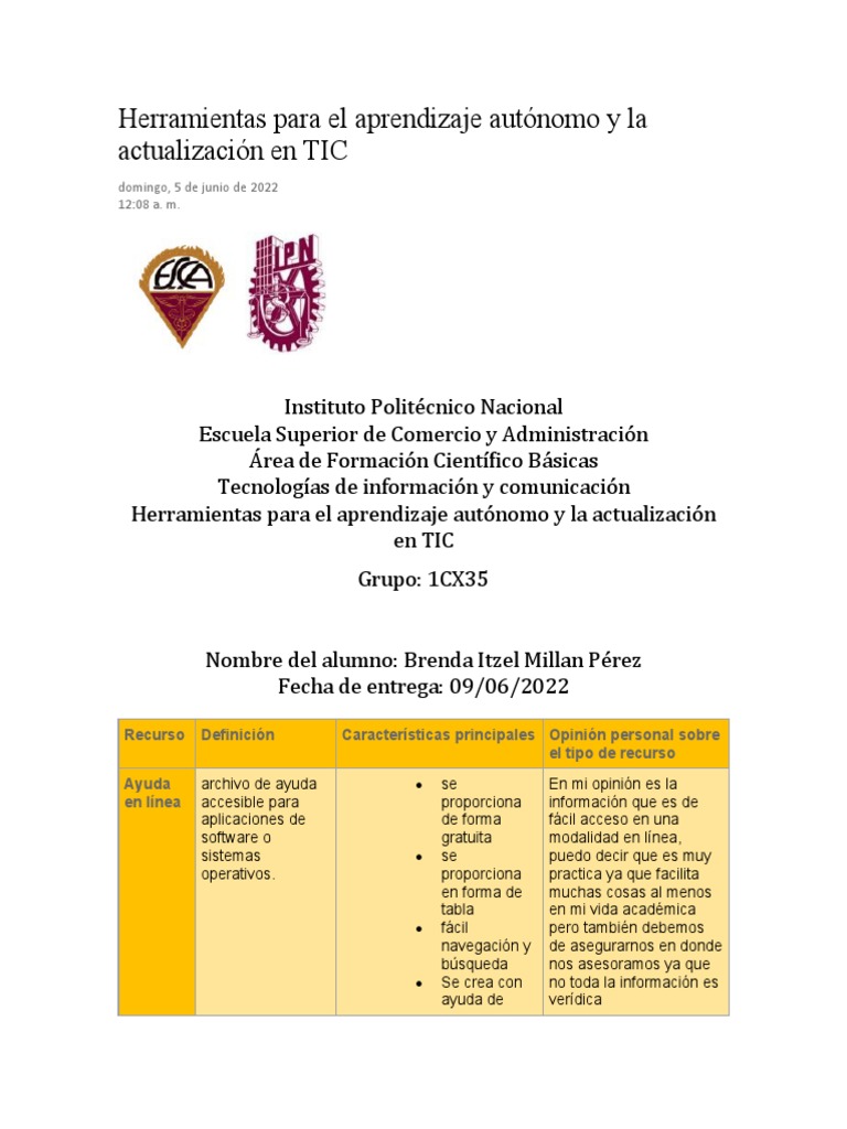 Herramientas para Aprendizaje en TIC | PDF | Tecnología de información ...