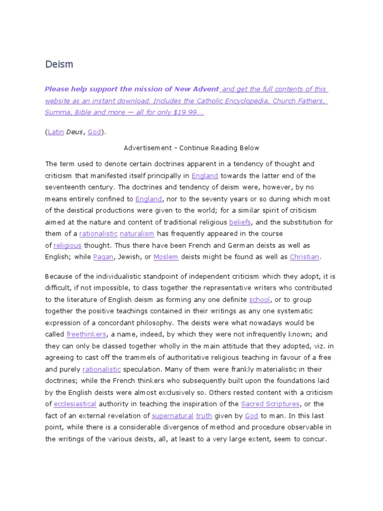 Deism What Is | Download Free PDF | Deism | God