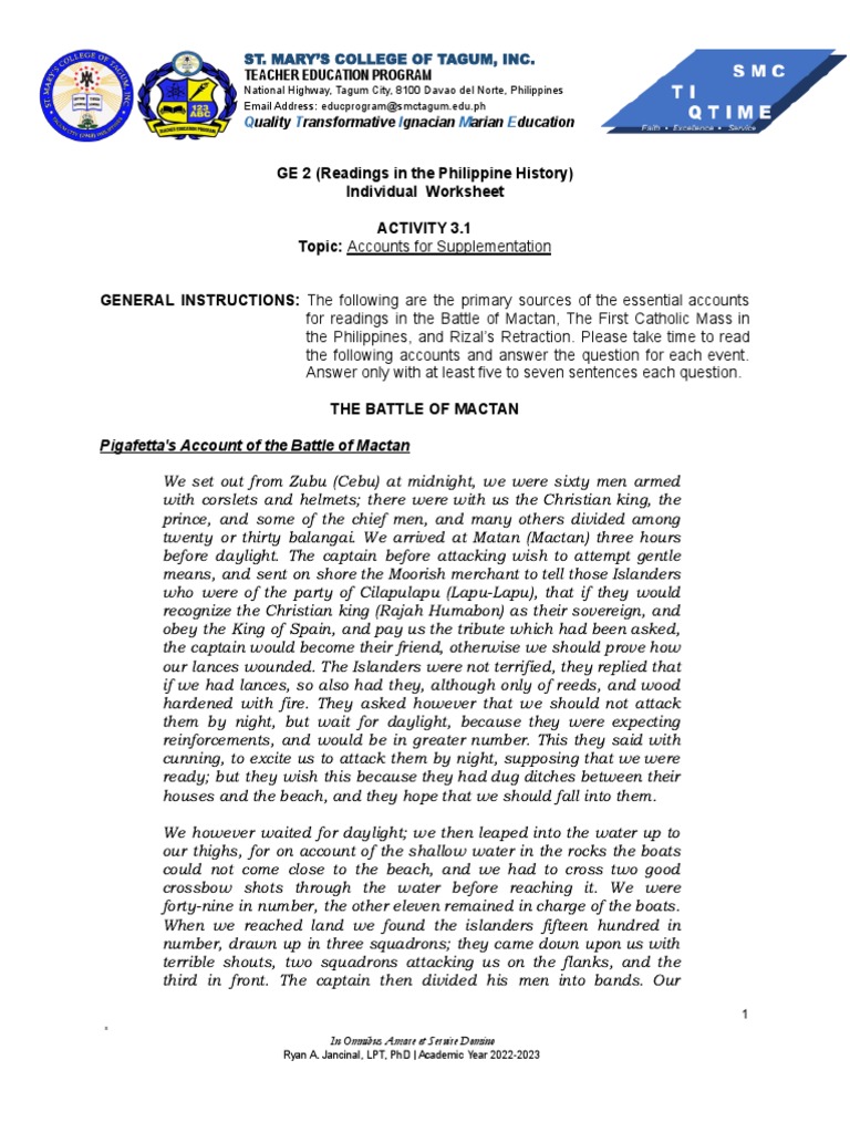 Activity 3.1 - Ge 2 | PDF