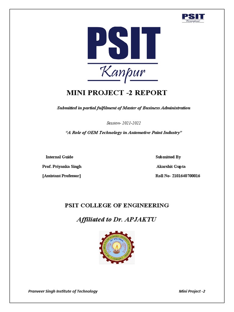 AKARSHIT GUPTA Mini Project | PDF | Paint