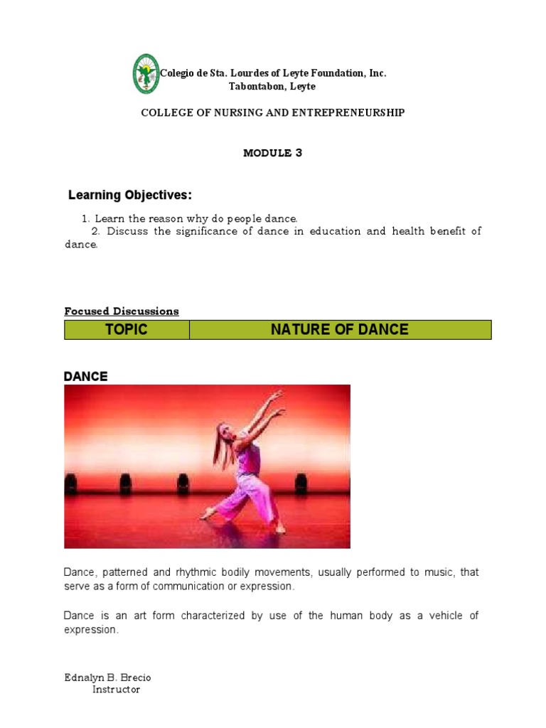 Pathfit 3: Dance Education Module | PDF | Dances | Physical Fitness