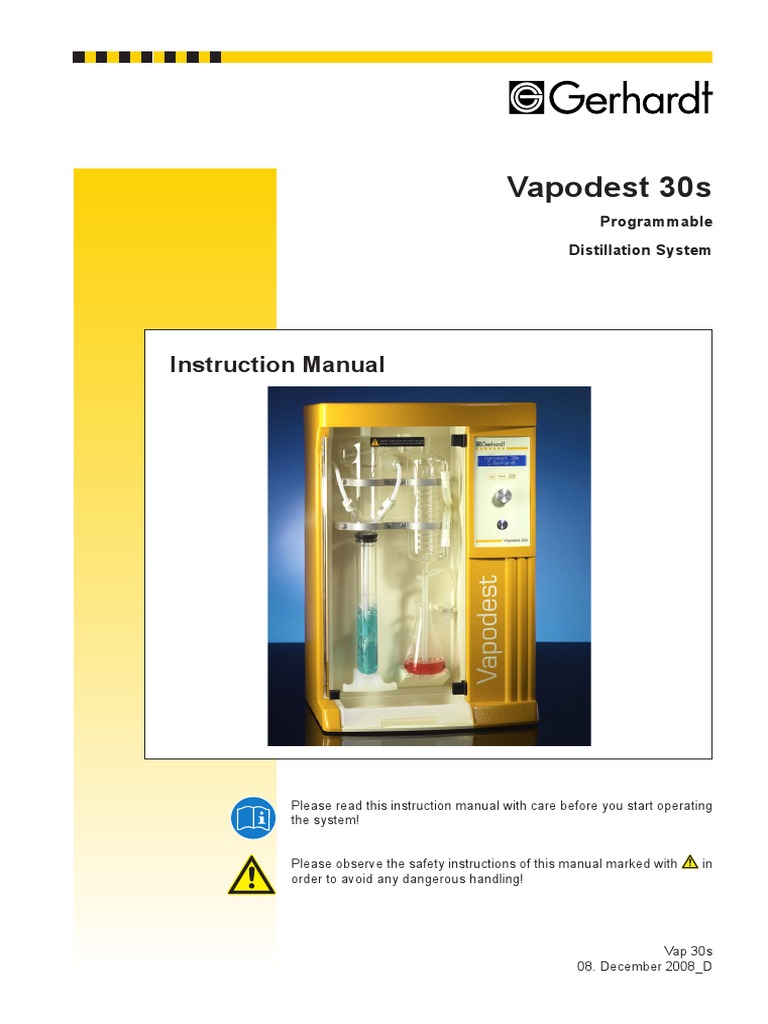 Vapodest 30s Manual | PDF | Mains Electricity | Chemistry
