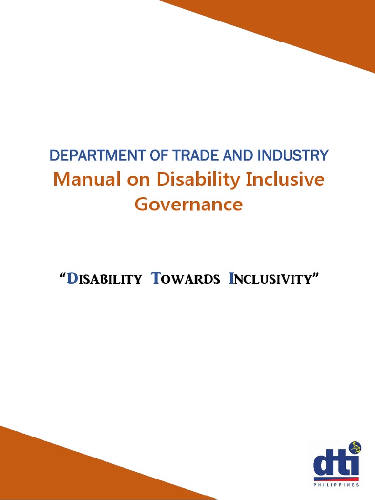 Manual On Disability Inclusive Governance | PDF | Governance | Disability