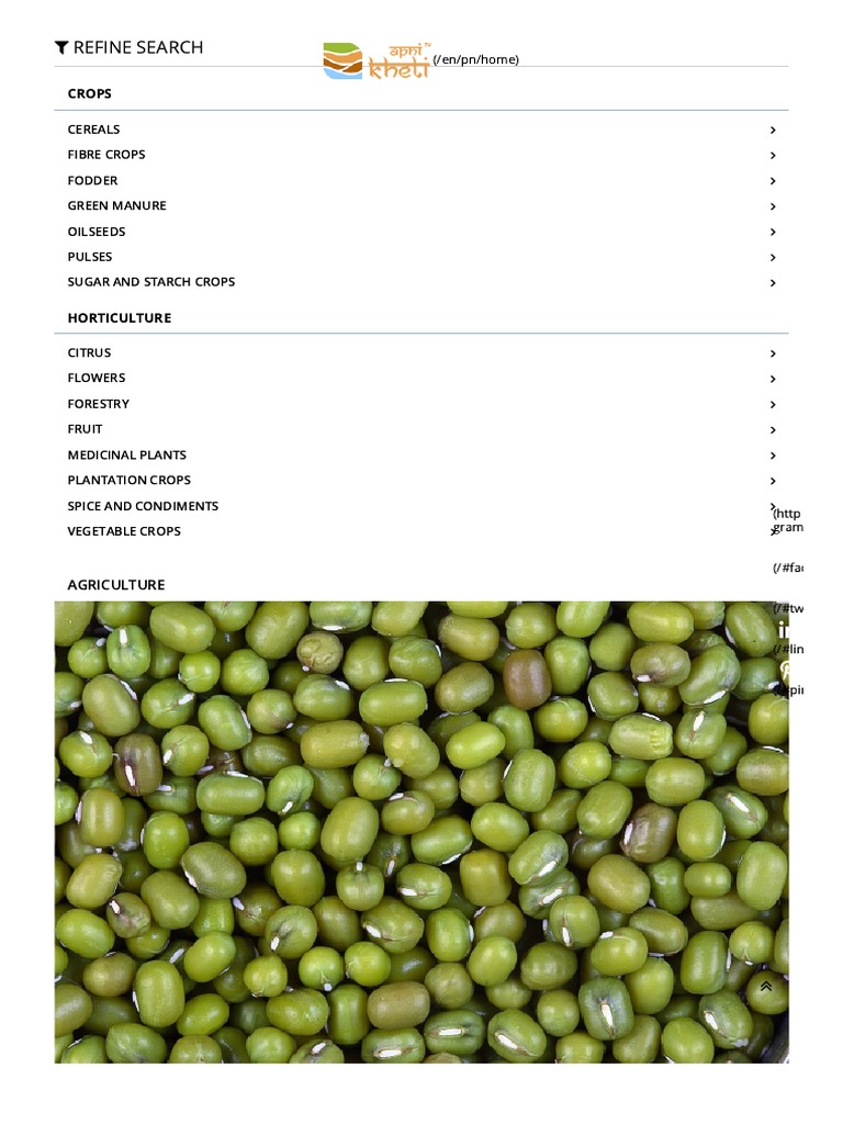 Green Gram Crop - Green Gram Farming | PDF | Legume | Sowing