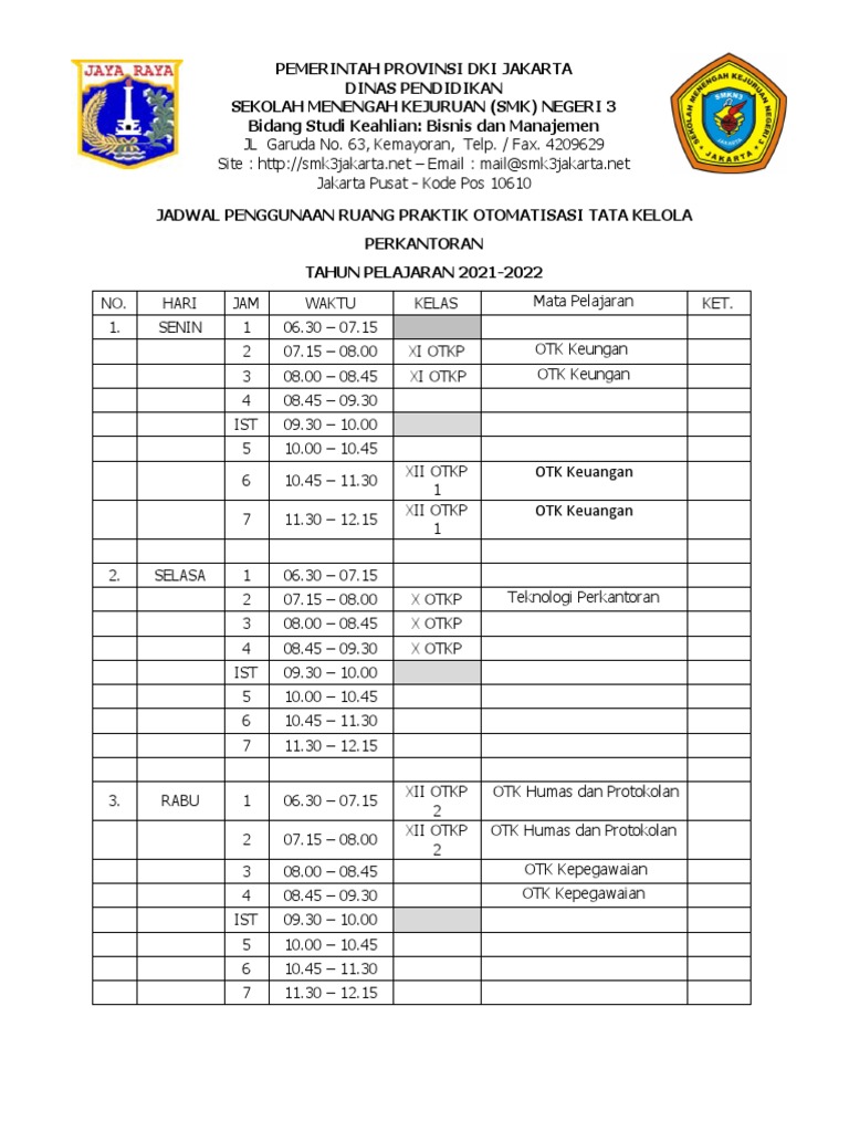 Jadwal Penggunaan Lab | PDF
