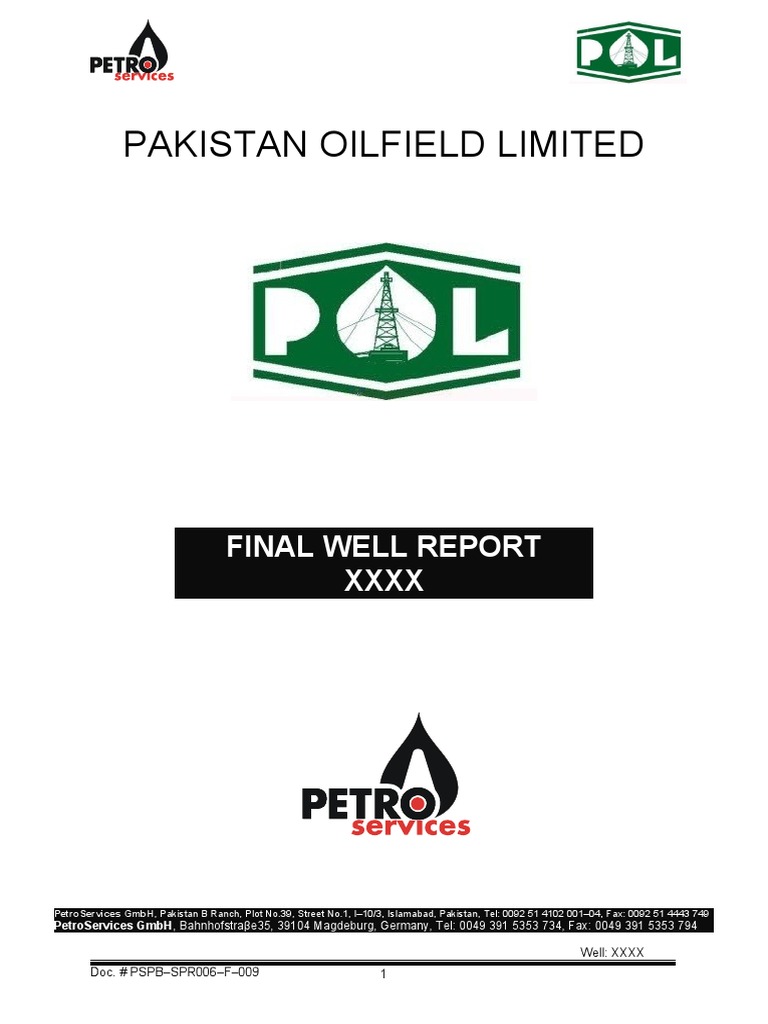 Final Well Report Sample | PDF | Casing (Borehole) | Petroleum Reservoir