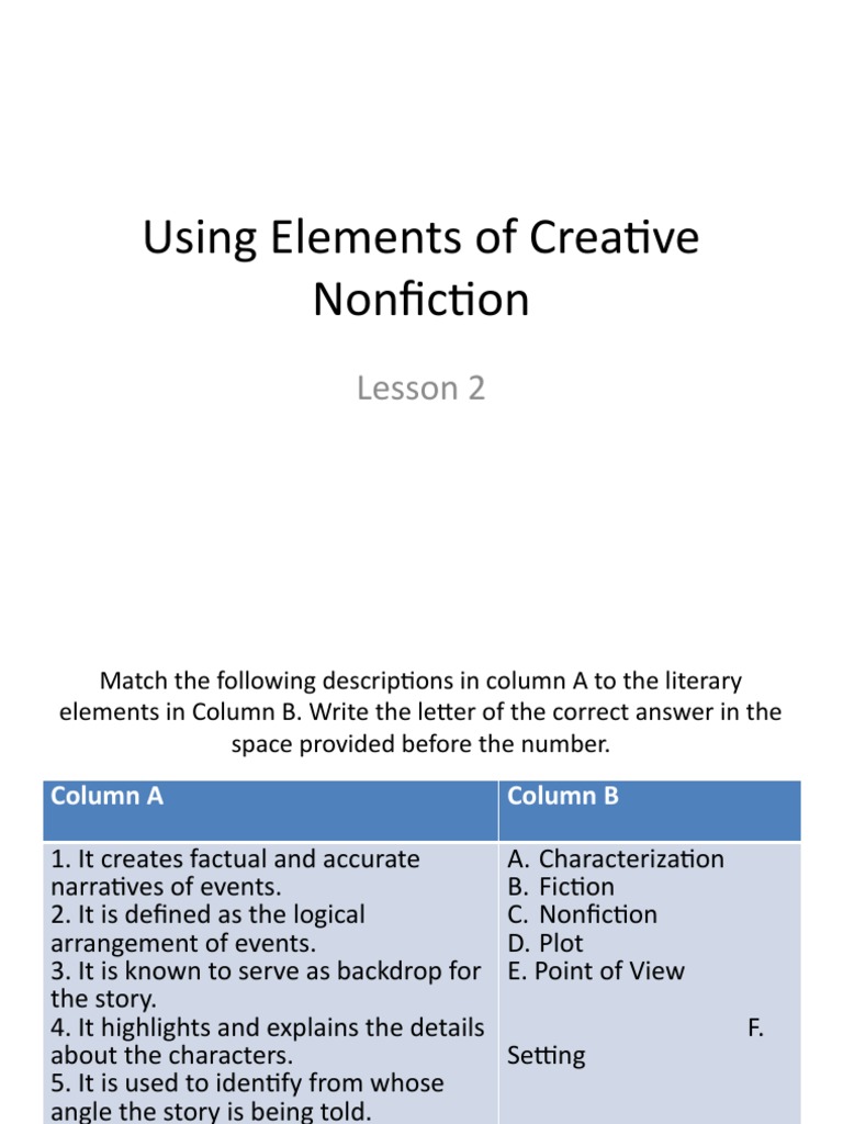 Lesson 3 | PDF | Narration | Creative Nonfiction