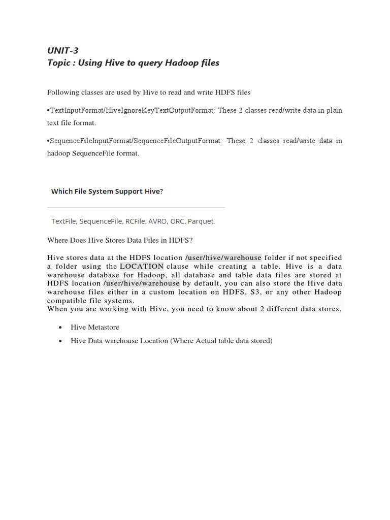Using Hive To Query Hadoop Files | PDF
