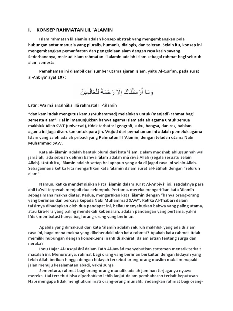 Konsep Rahmatan Lil 'Alamin | PDF