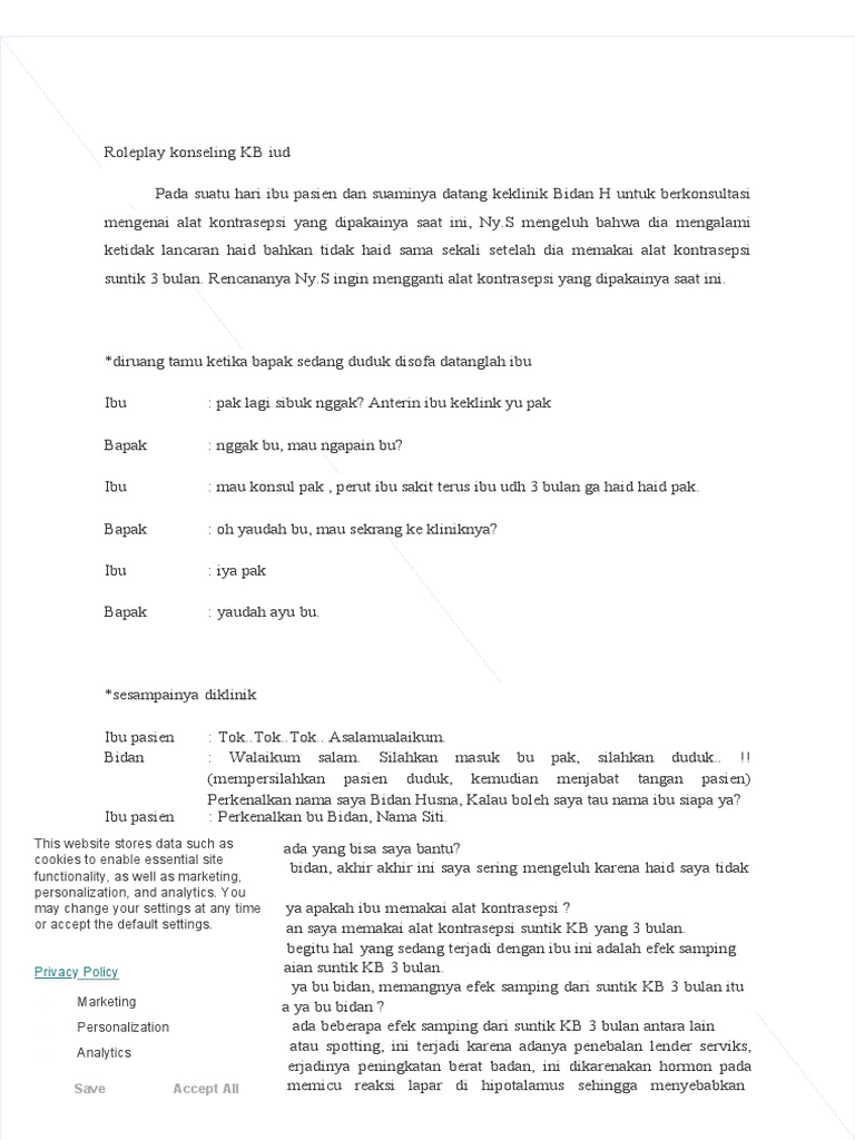 PDF Roleplay Konseling KB Iud | PDF