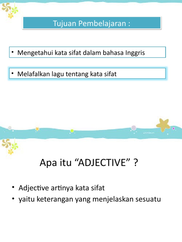 Materi Adjective untuk Kelas 2 SD | PDF | Seni & Disiplin Bahasa
