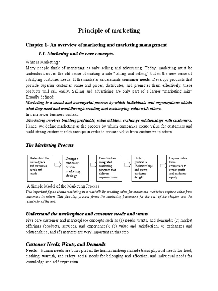 Principle of Marketing CHAPTER 1 | PDF | Marketing | Sales