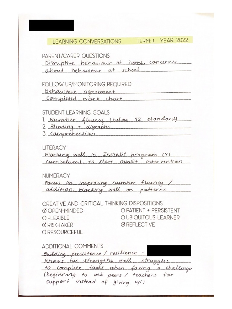 Learning Conversation Proforma | PDF