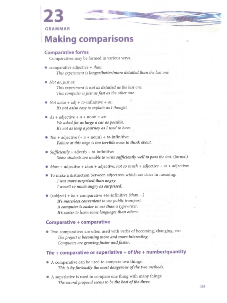 Comparative Grammar Guide | PDF | Adjective | Grammar