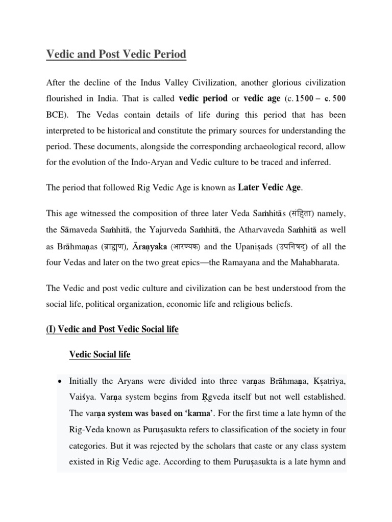 Vedic and Post-Vedic Cultural Evolution | PDF | Vedas | Deities