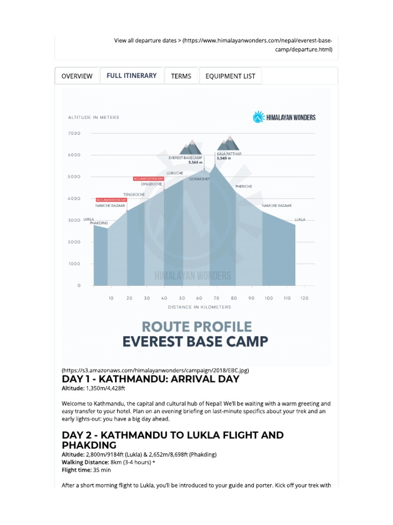 Everest Base Camp Trek Program | PDF