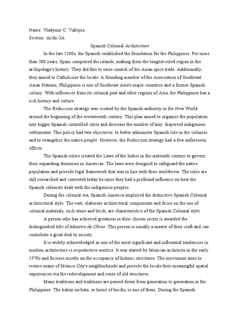 Spanish Colonial Architecture | PDF | Spanish Empire | Colonialism