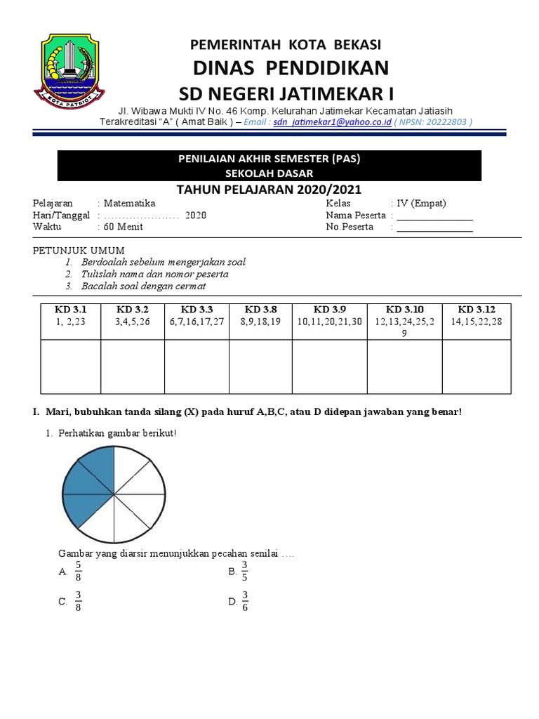 Soal Matematika Kls 4 | PDF