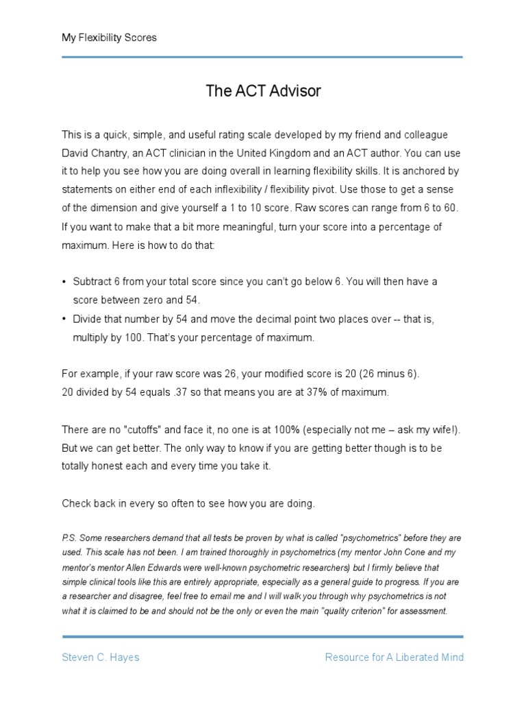 The ACT Advisor | PDF