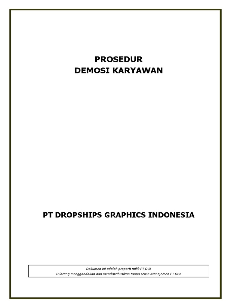 Prosedur Demosi Karyawan | PDF