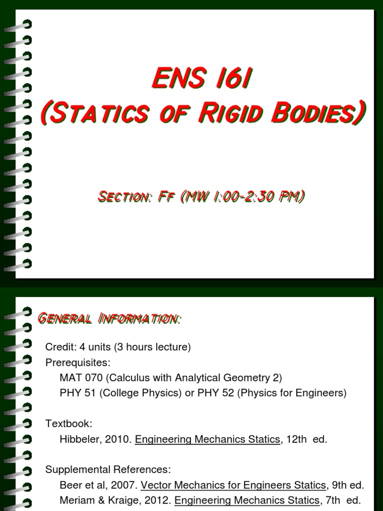 ENS 161 Requirements and Instructions | PDF | Lecture | Educational Technology