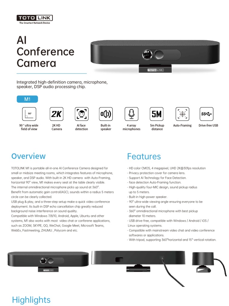 Artificial Intelligence Camera by TOTOLINK | PDF | Camera | Microphone