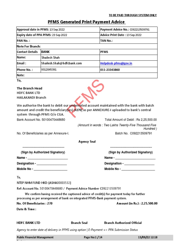 Print Payment Advice | PDF | Banks | Payments