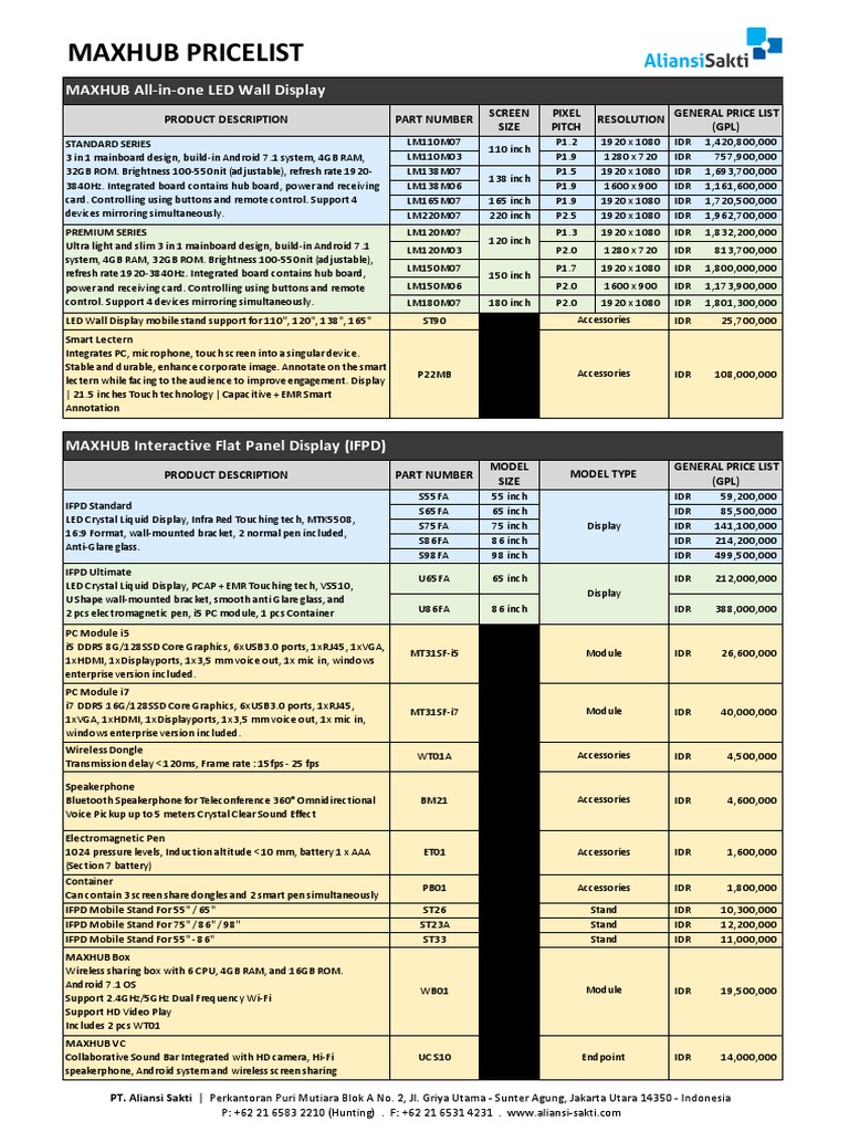 2020 MXHB Pricelist | Download Free PDF | Office Equipment | Manufactured Goods