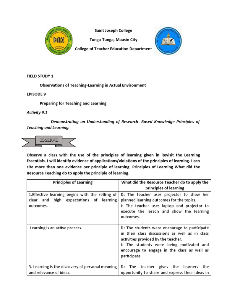 FS 1 Episode 9 | PDF | Learning | Teaching Method