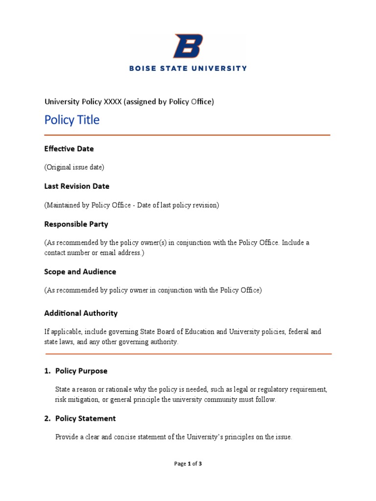 Policy Template Final | PDF