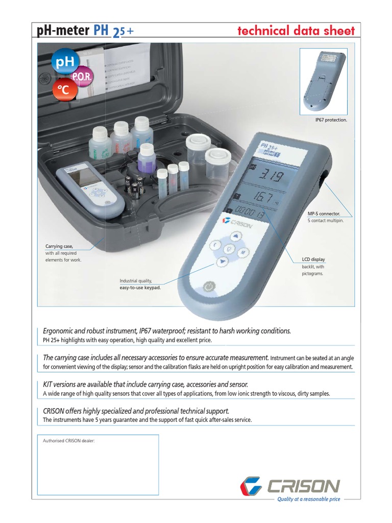 Crison PH Meter PH 25 + | PDF | Ph | Applied And Interdisciplinary Physics