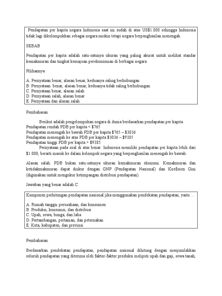Soal Soal Pendapatan Nasional Kelompok 1 | PDF