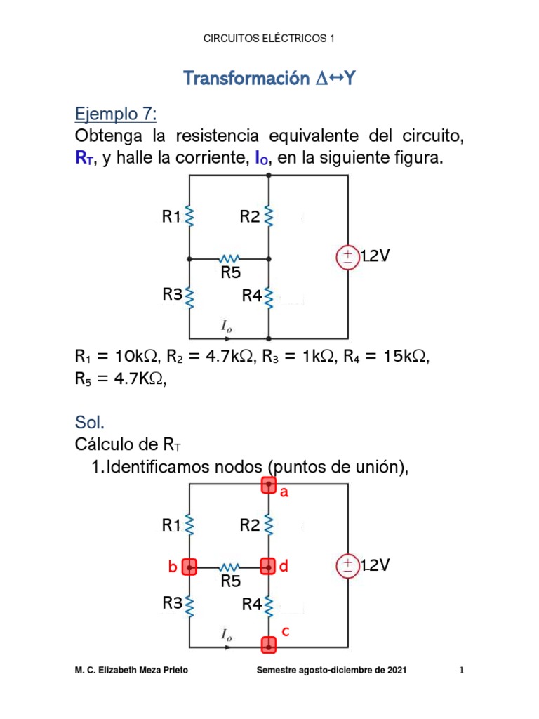Ej 7 Transf D y | PDF | Resistencia Eléctrica y Conductancia | Física