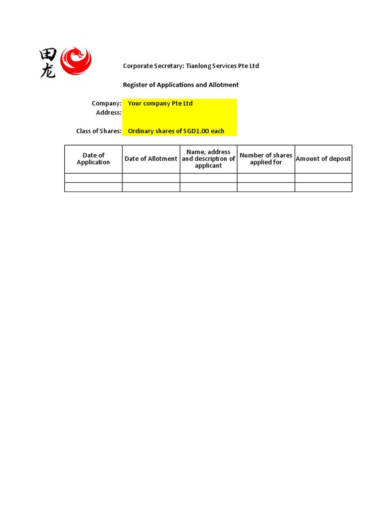 Register of Applications and Allotments | PDF