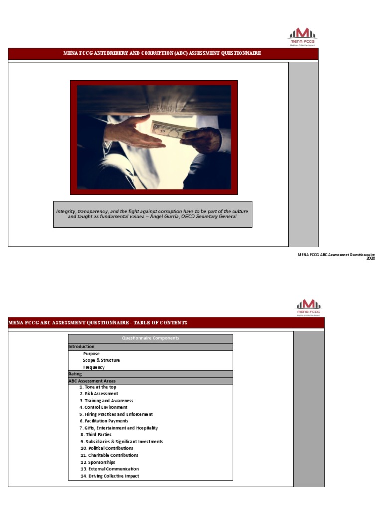 Anti Bribery and Corruption Assessment Questionnaire English V2 | PDF | Banks | Audit