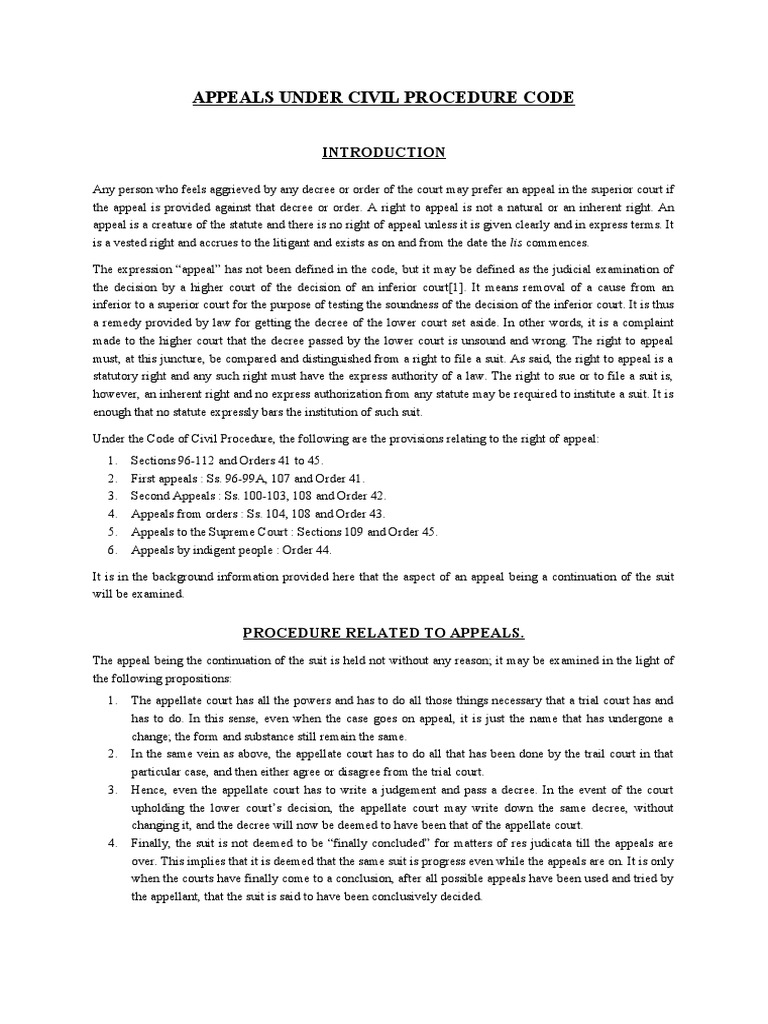 Understanding Appeals in CPC | PDF | Lawsuit | Appeal