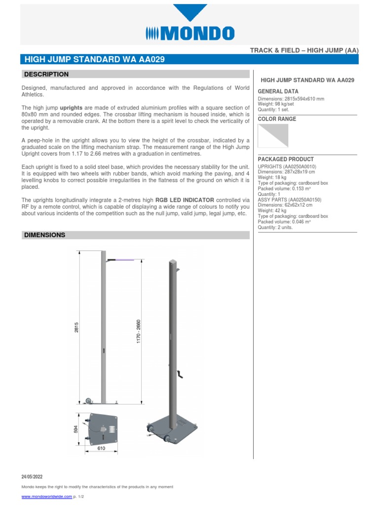 AA029 - HIGH JUMP STANDARD WA - en | PDF | Track And Field | Rgb Color ...