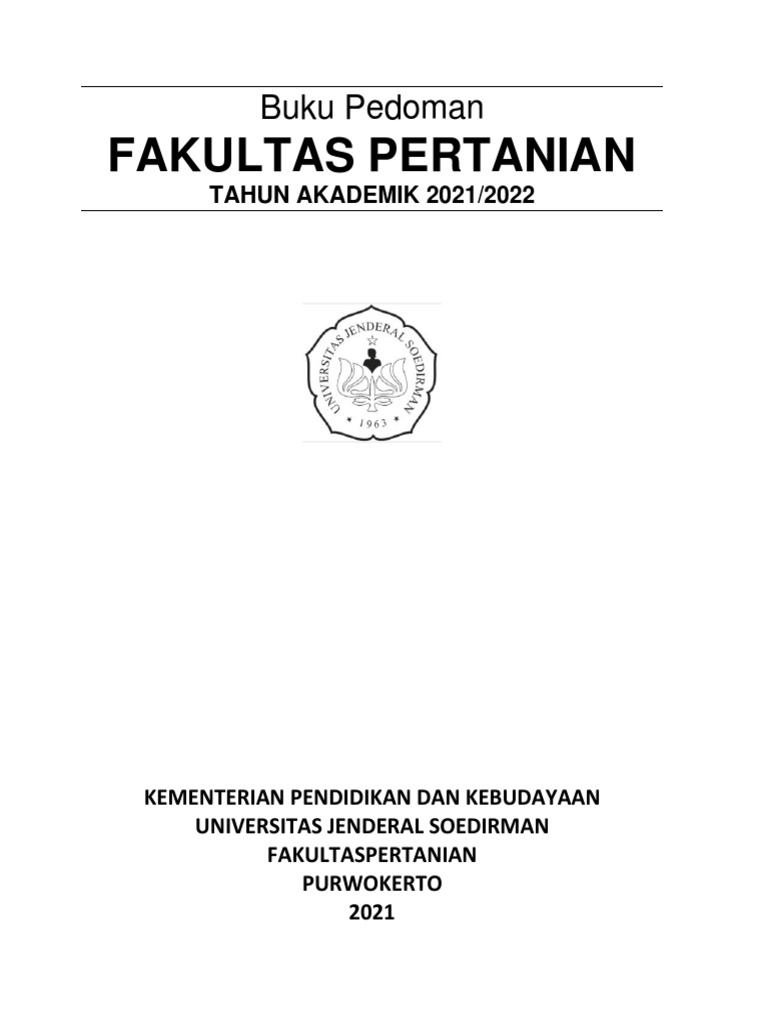 Buku Pedoman Faperta Unsoed 2021/2022 | PDF