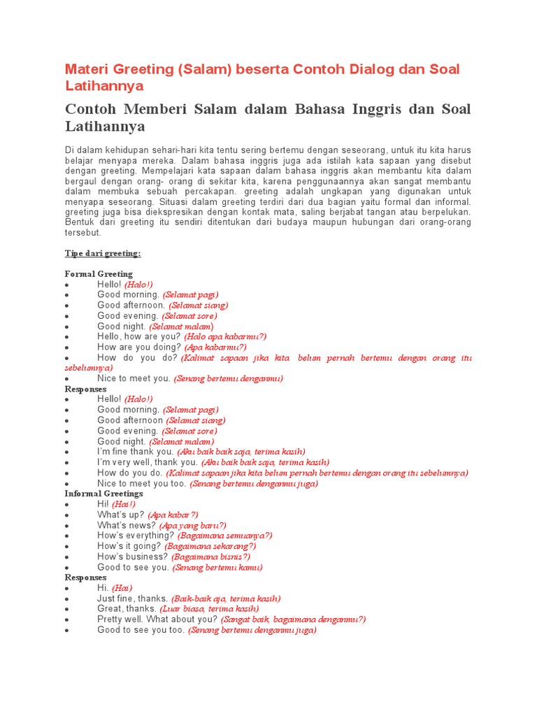 Materi Greeting | PDF