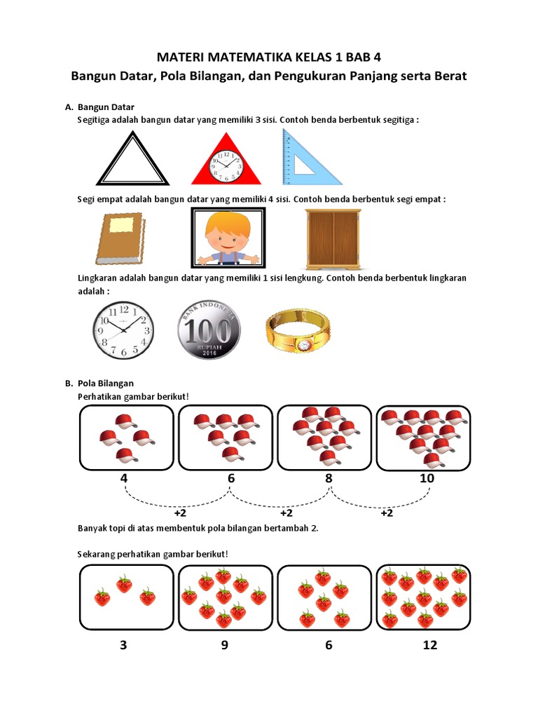 Materi Matematika Kelas 1 Bab 4 1 | PDF