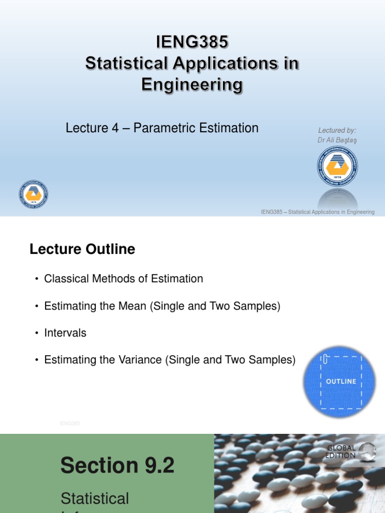 L04 Parametric Estimation Pdf Estimator Confidence Interval
