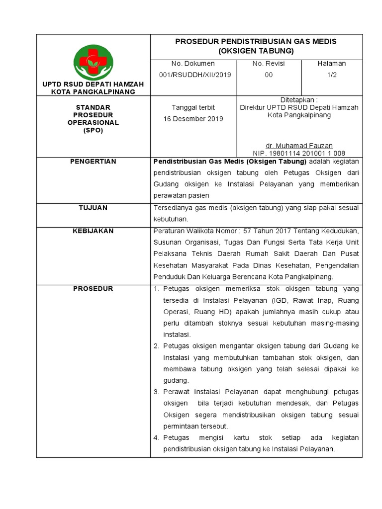 Spo Distribusi O2 NEW | PDF