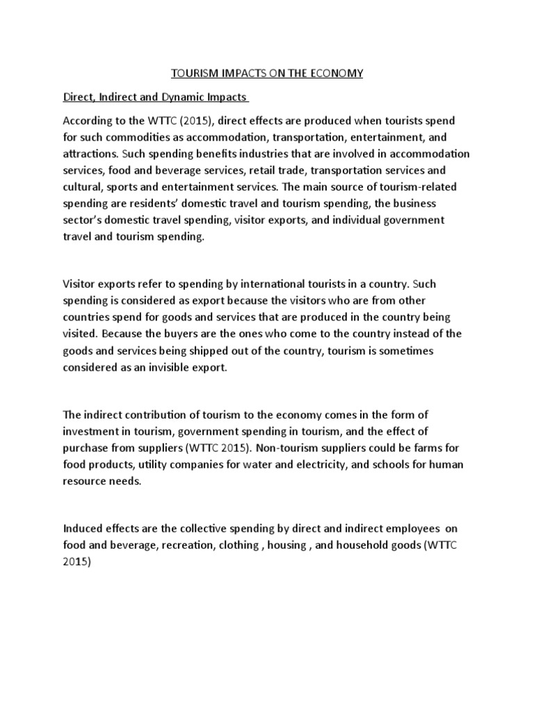 Economic Impacts of Tourism Explained | PDF | Tourism | Economies
