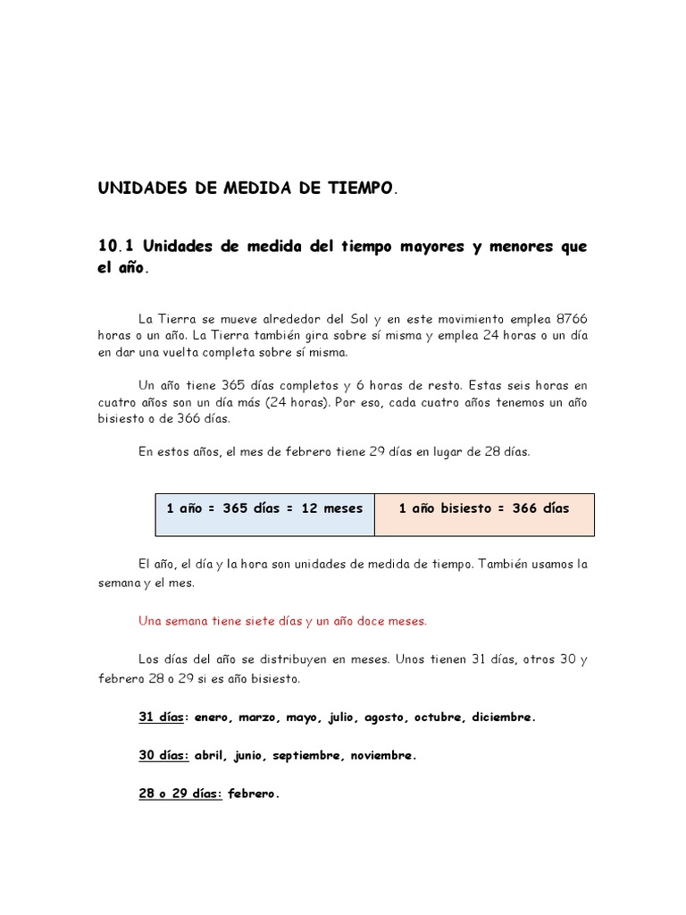 Unidades de Medida del Tiempo | PDF | Reloj | Hora