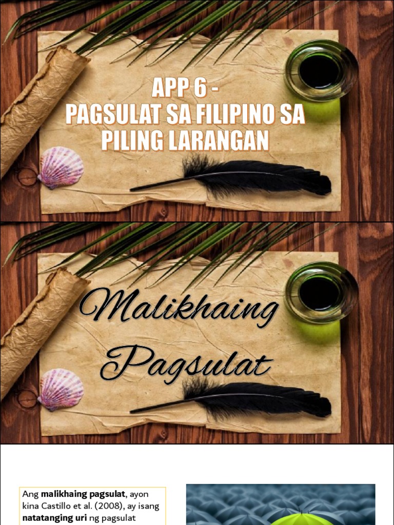 App 6 Malikhaing Pagsulat | PDF
