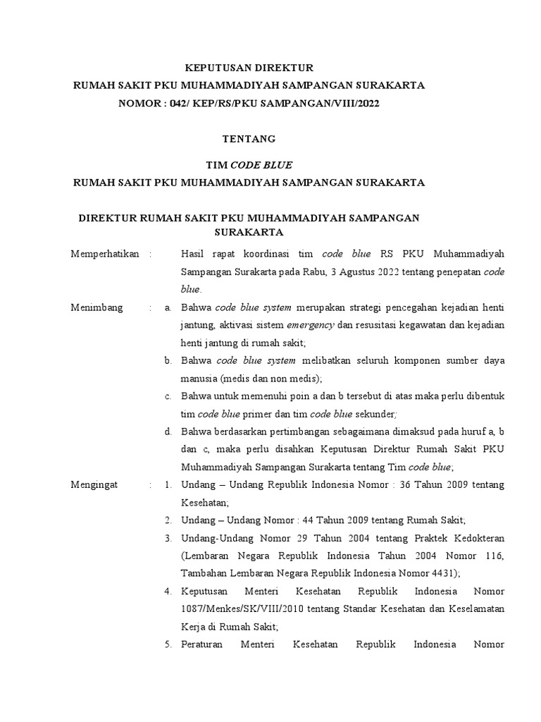 Revisi SK Code Blue | PDF