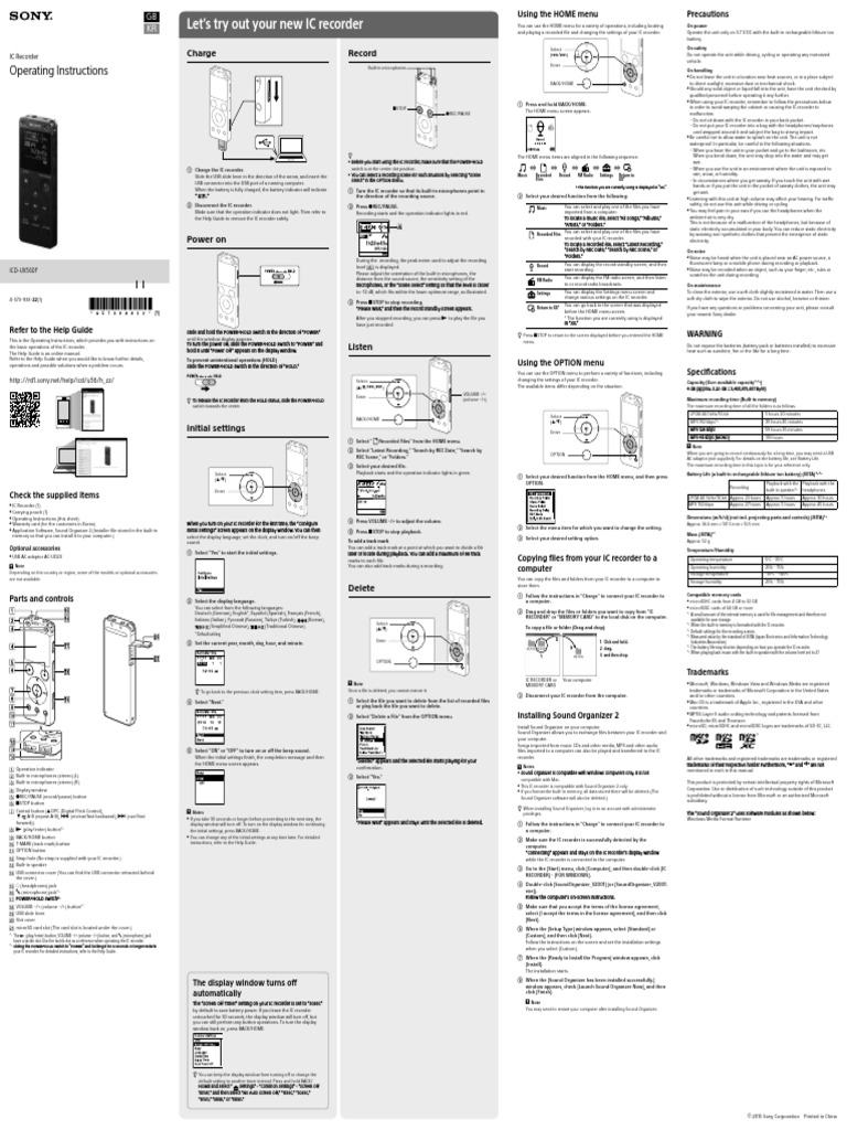 IC Recorder User Manual | PDF | Computer File | Computer Data Storage