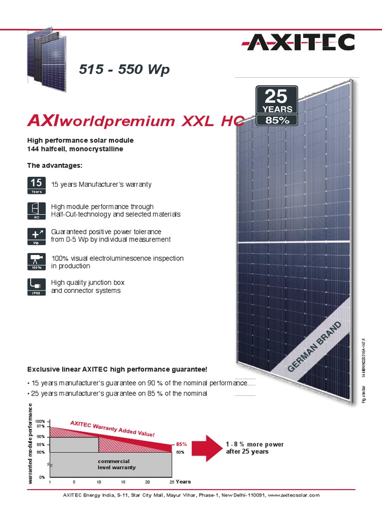 515 - 550 WP Datasheet | PDF | Solar Panel | Electrical Engineering