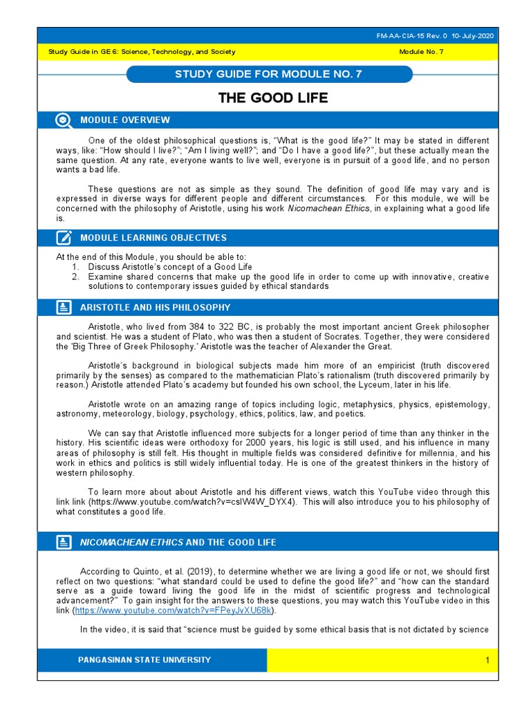 Study Guide 7 Sts | PDF | Aristotle | Western Philosophy