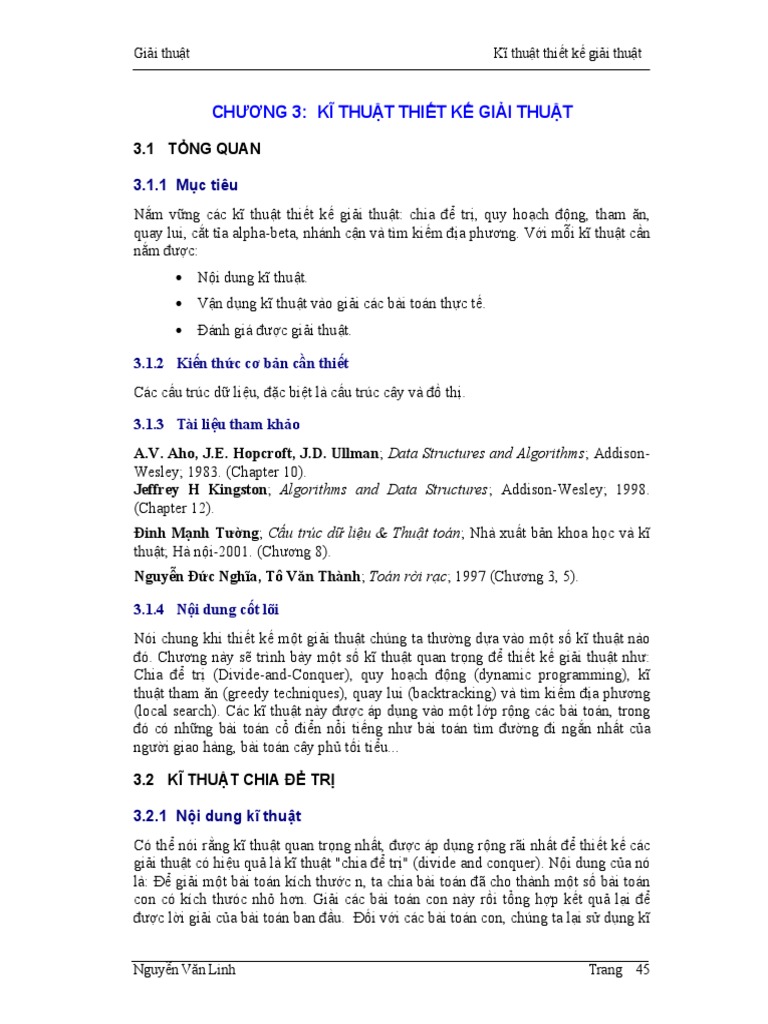 GiaoTrinh - Phan Tich Thiet Ke Thuat Toan (CT174) - Chuong 3 | PDF